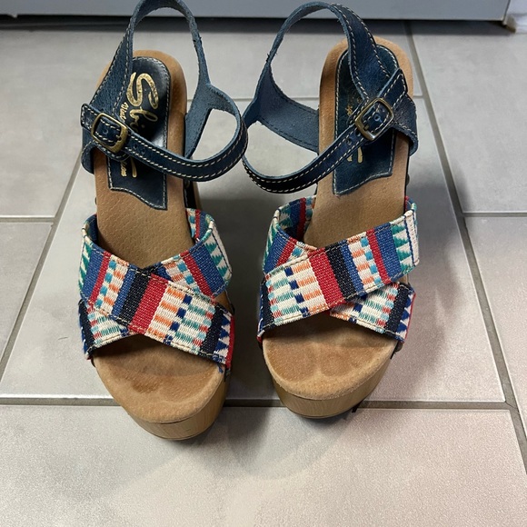 Sbicca | Shoes | Multi Colored Sbicca Platform Sandals | Poshmark